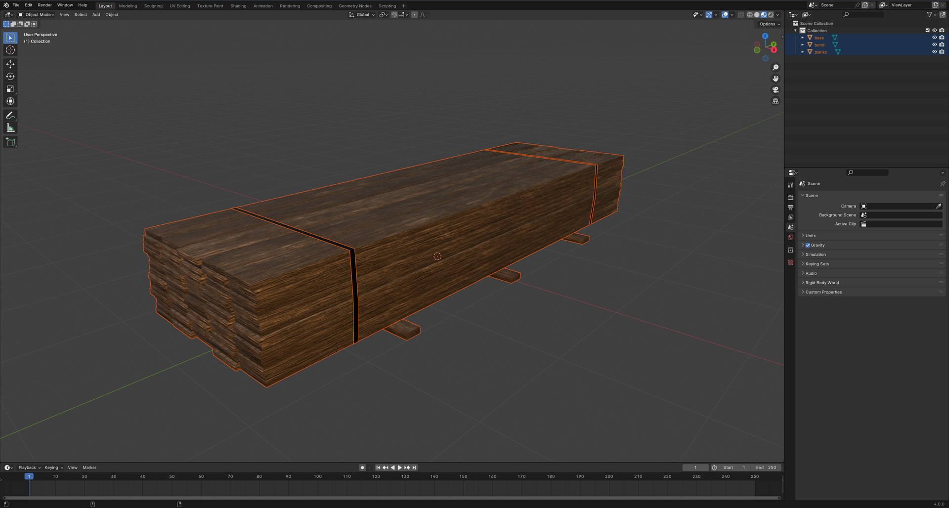 Stack Of Wooden Planks 3D - TurboSquid 2292948