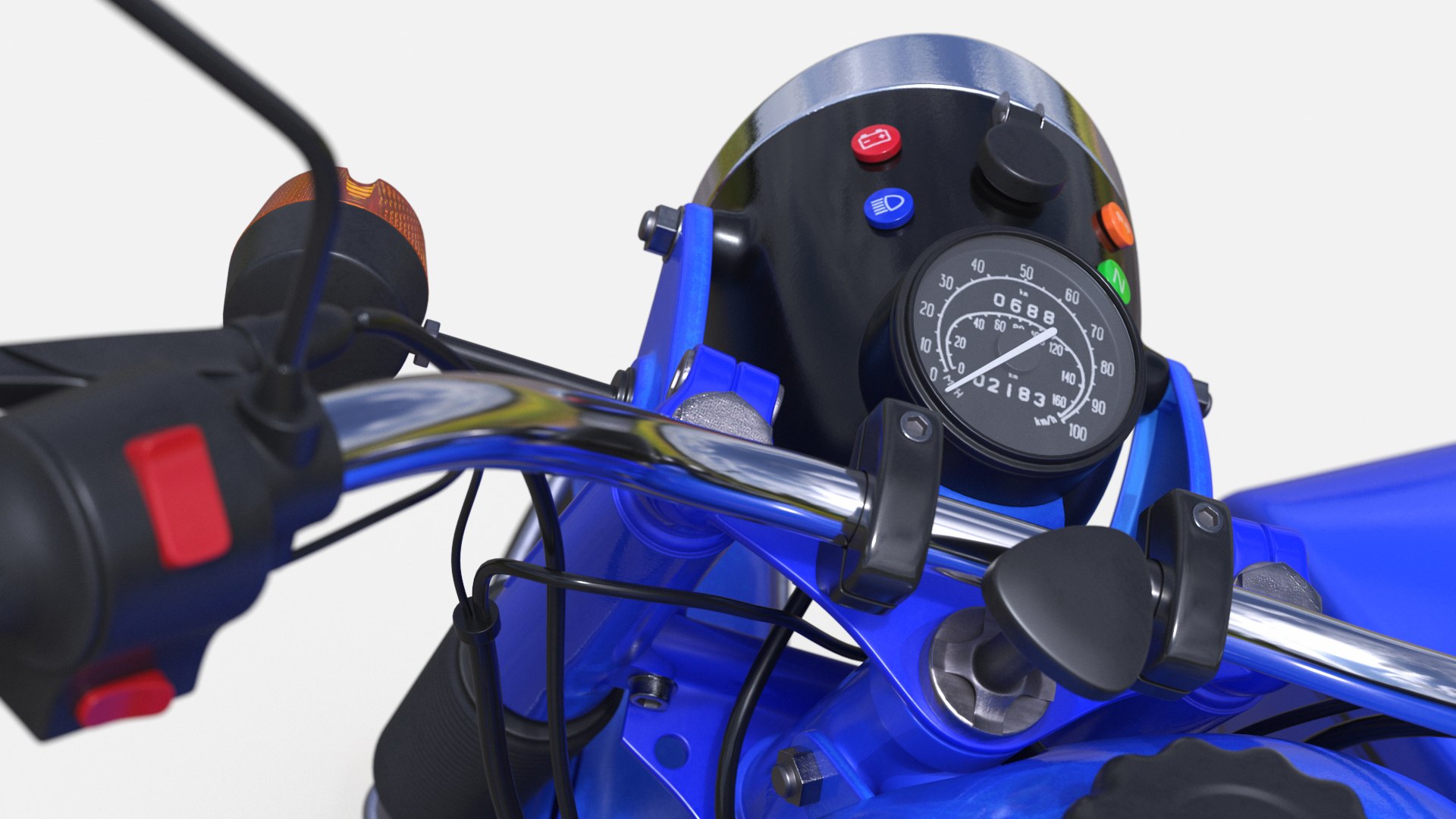 Retro Classic Blue Motorcycle With Sidecar Rigged For Cinema 4D 3D ...