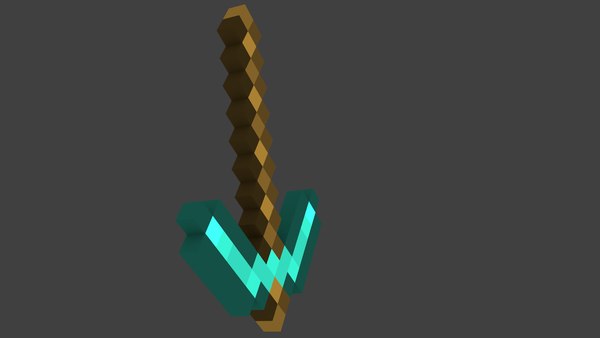 free minecraft pickaxe 3d model