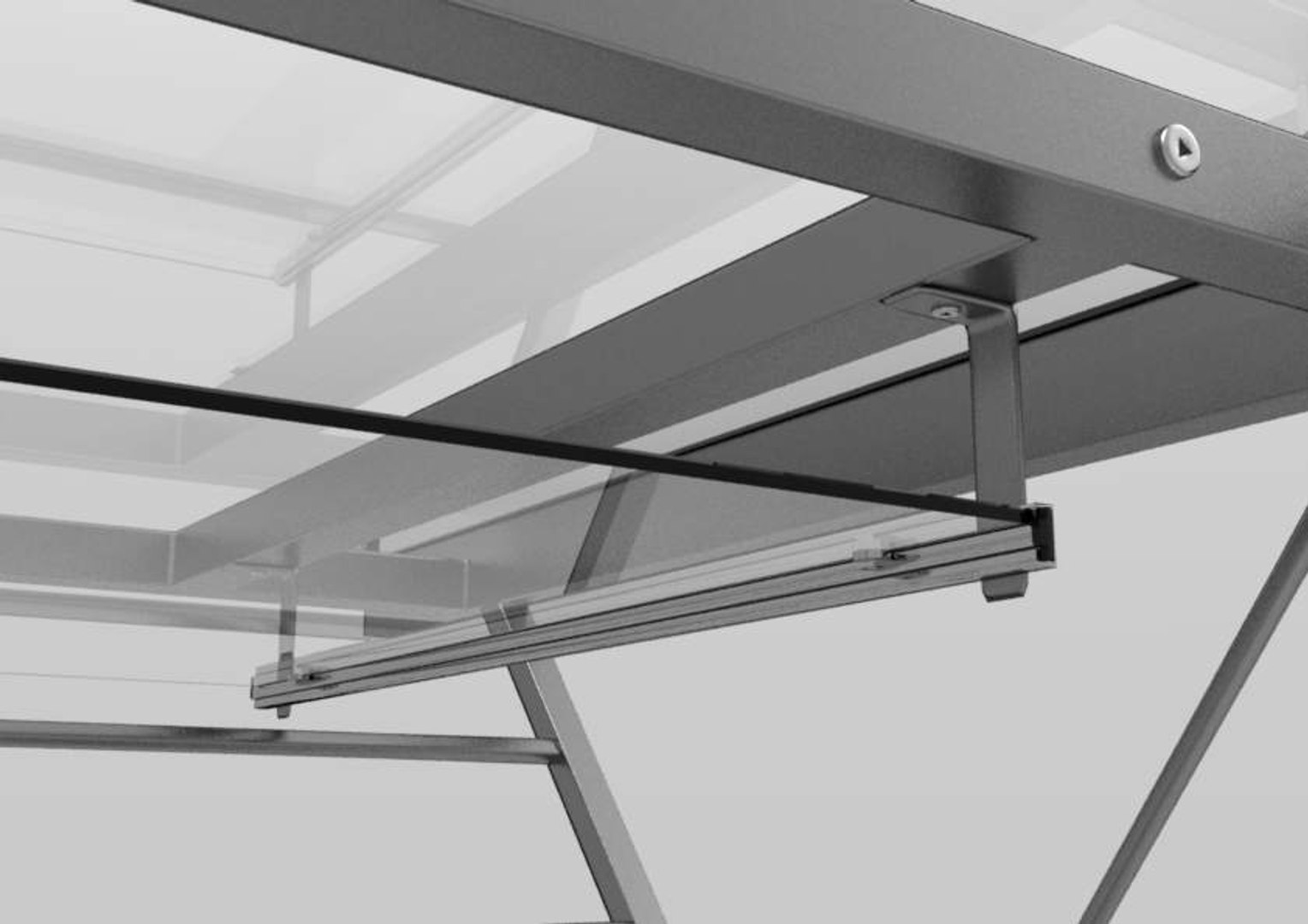 3d Computer Glass Desk Model