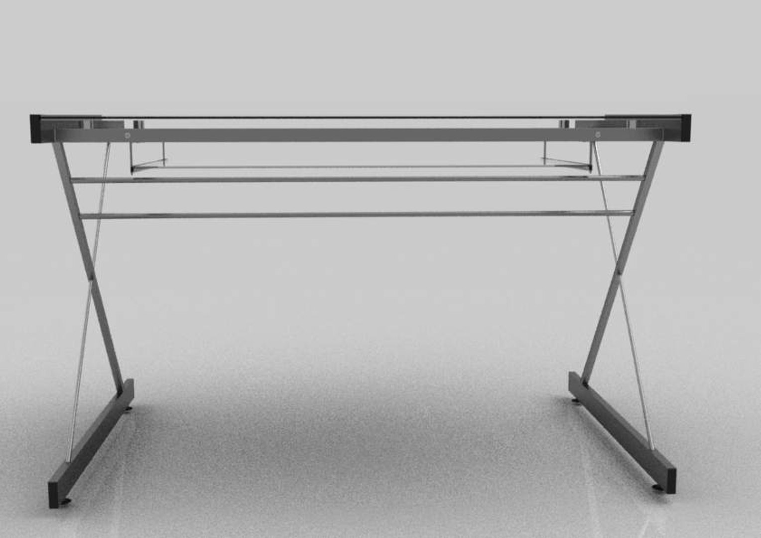 3d Computer Glass Desk Model
