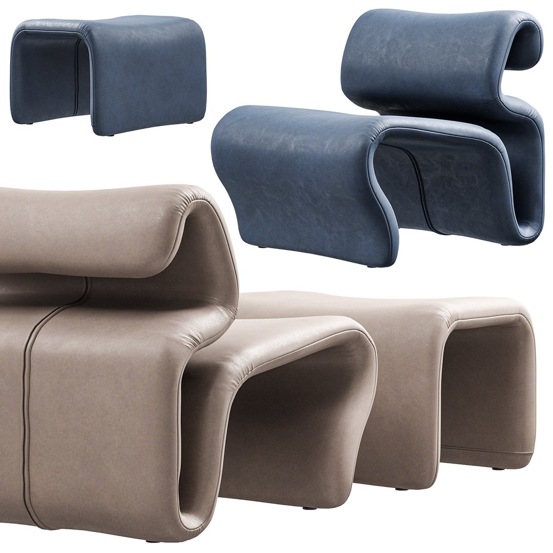 3D Model Artilleriet -Etcetera Leather Easy Chair - TurboSquid 2061214