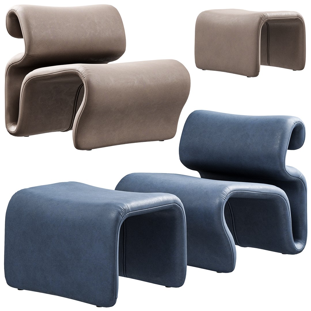3D Model Artilleriet -Etcetera Leather Easy Chair - TurboSquid 2061214