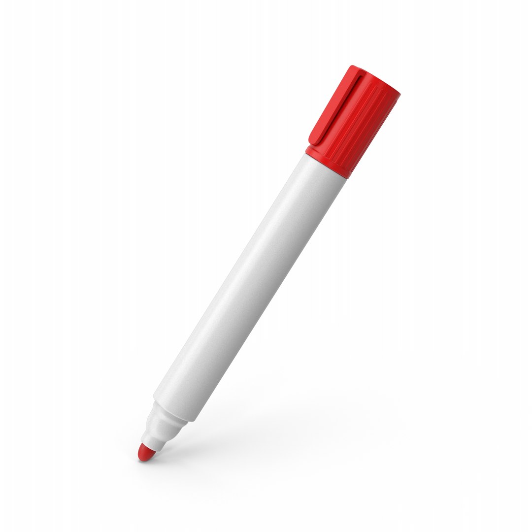 3D Red Whiteboard Marker - TurboSquid 2110262