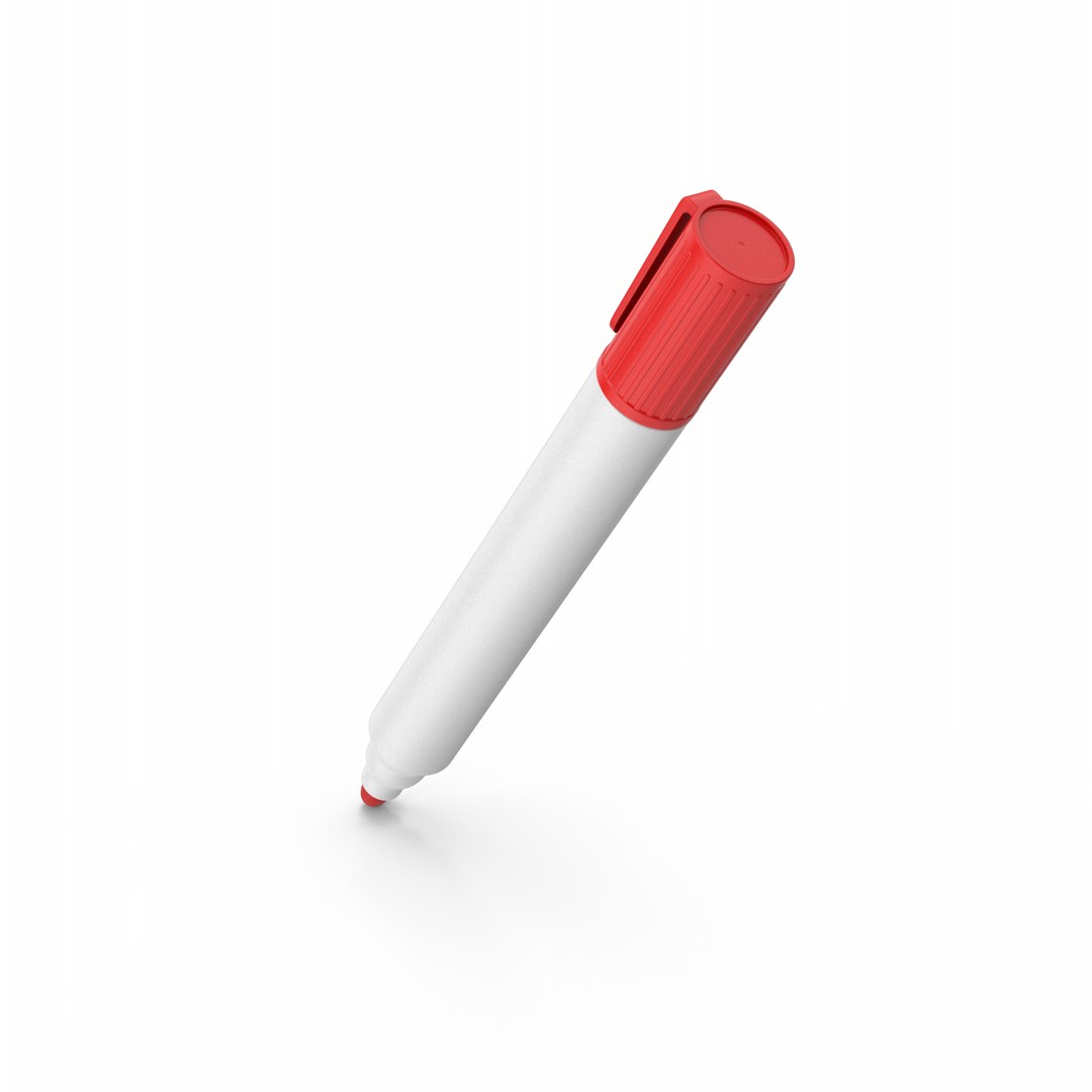 3D Red Whiteboard Marker - TurboSquid 2110262