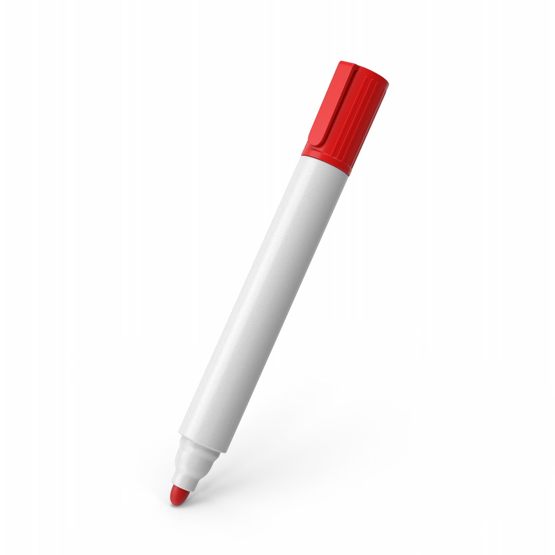 3D Red Whiteboard Marker - TurboSquid 2110262