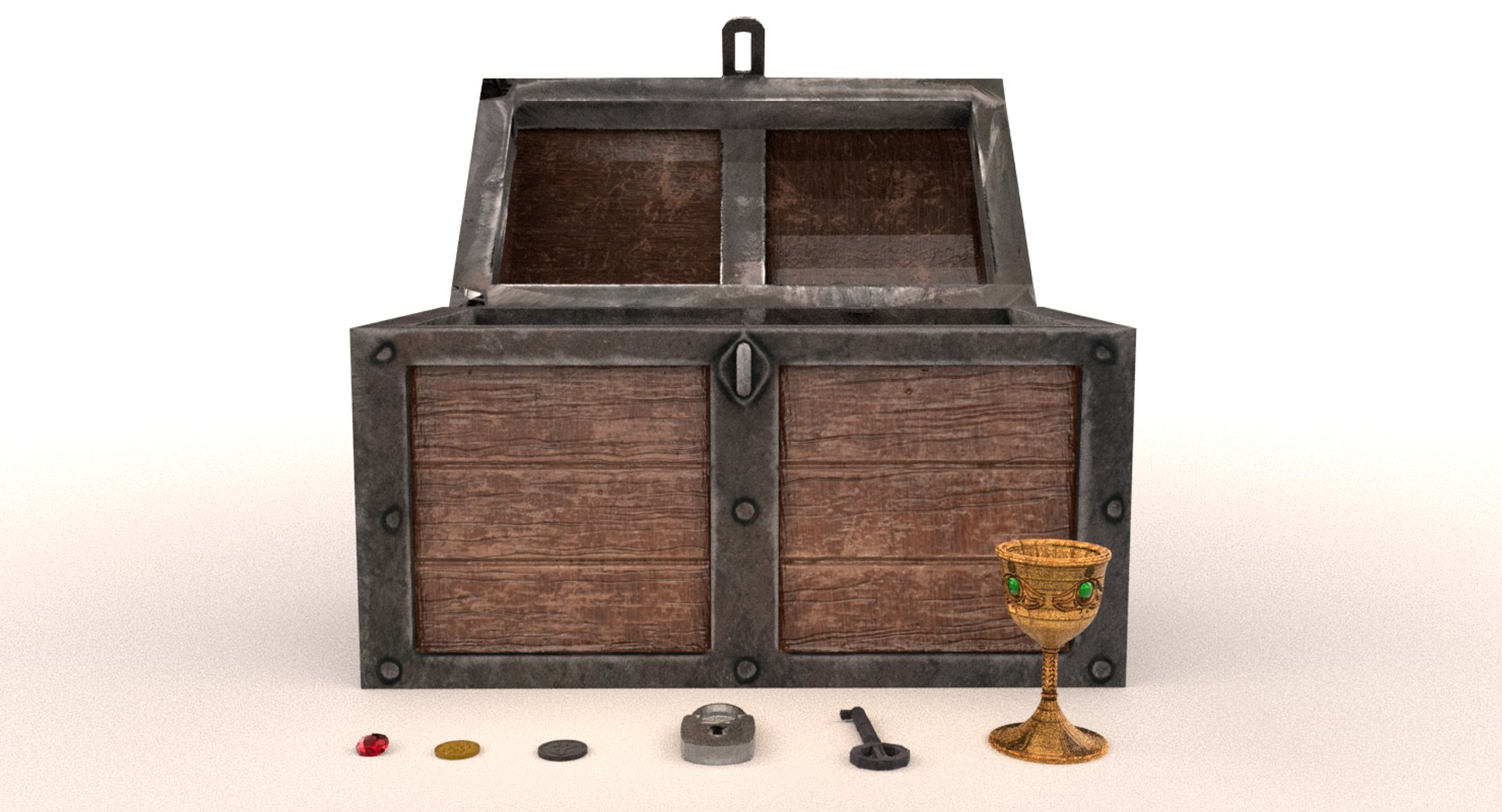 Treasure Chest Gold 3D Model - TurboSquid 1588615