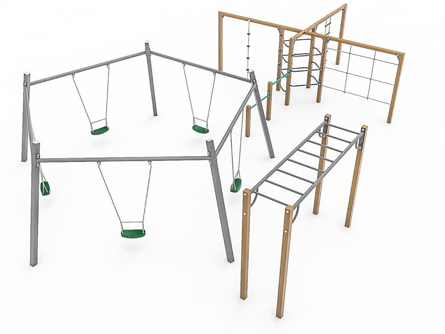 Kompan Playground Equipment Full Set 3D model - TurboSquid 1751226