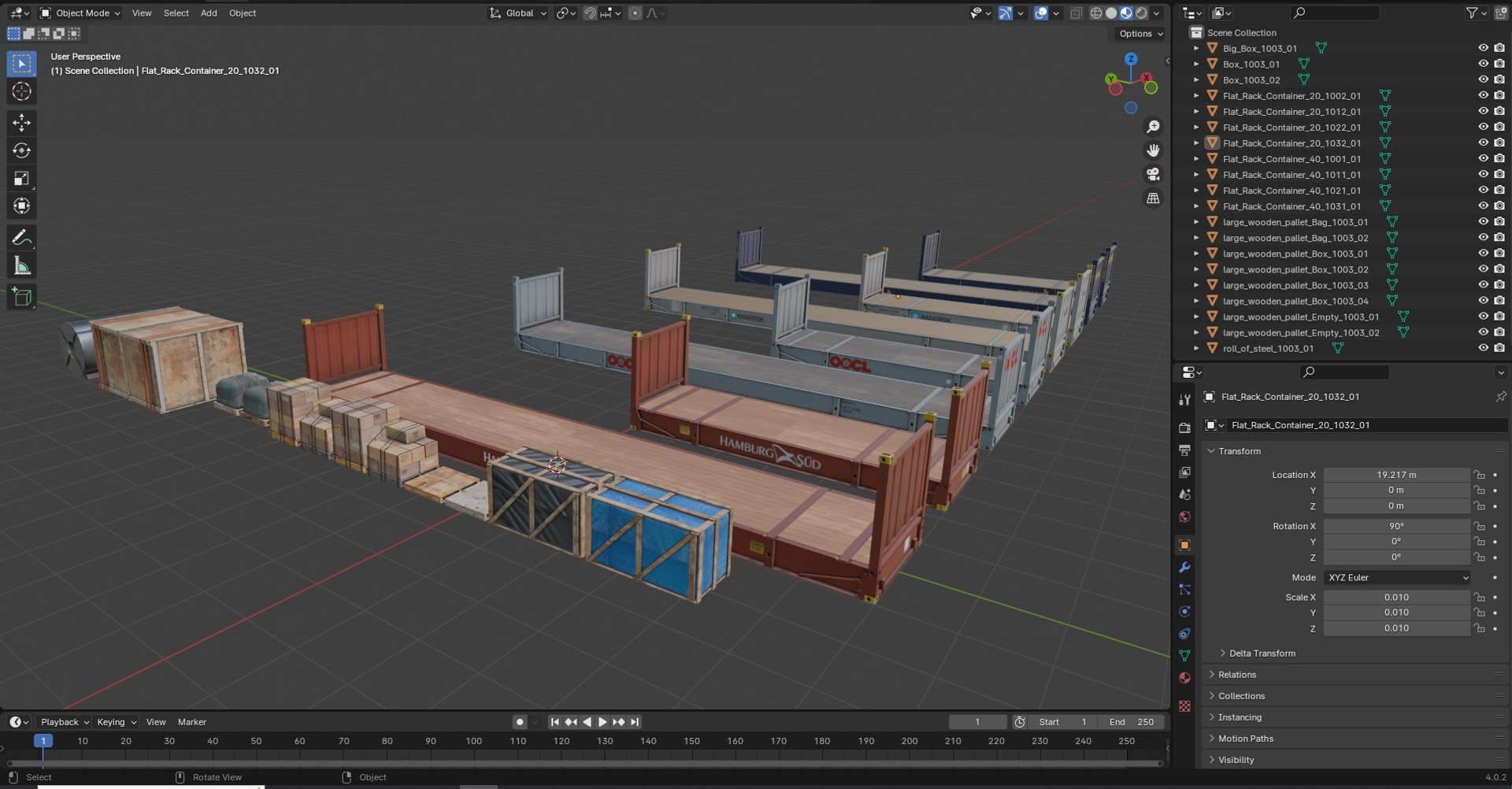 Flat Rack Containers 3D Model - TurboSquid 2187867