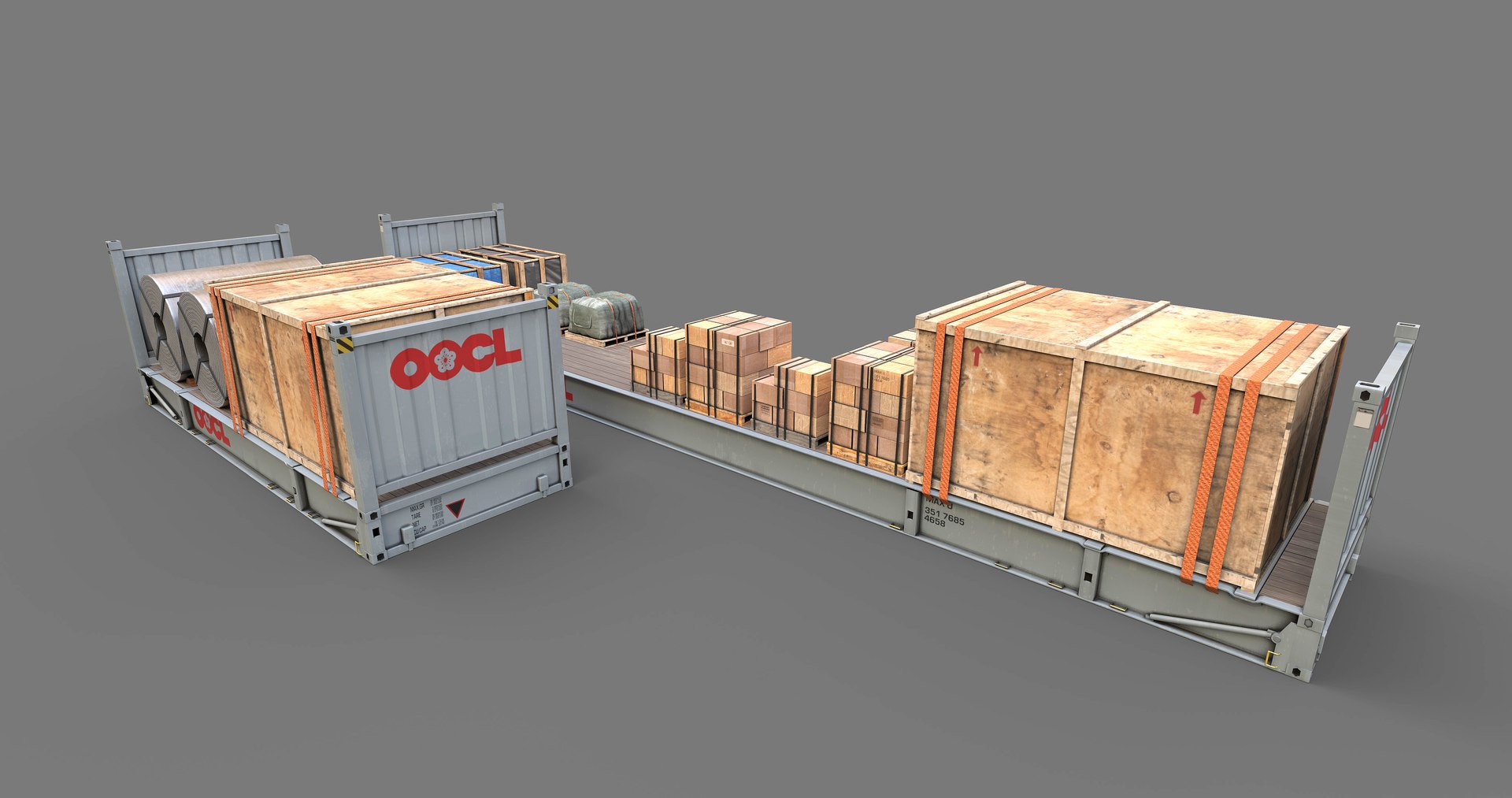Flat Rack Containers 3D Model - TurboSquid 2187867