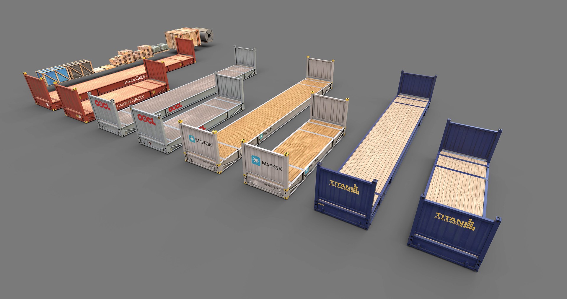 Flat Rack Containers 3D Model - TurboSquid 2187867