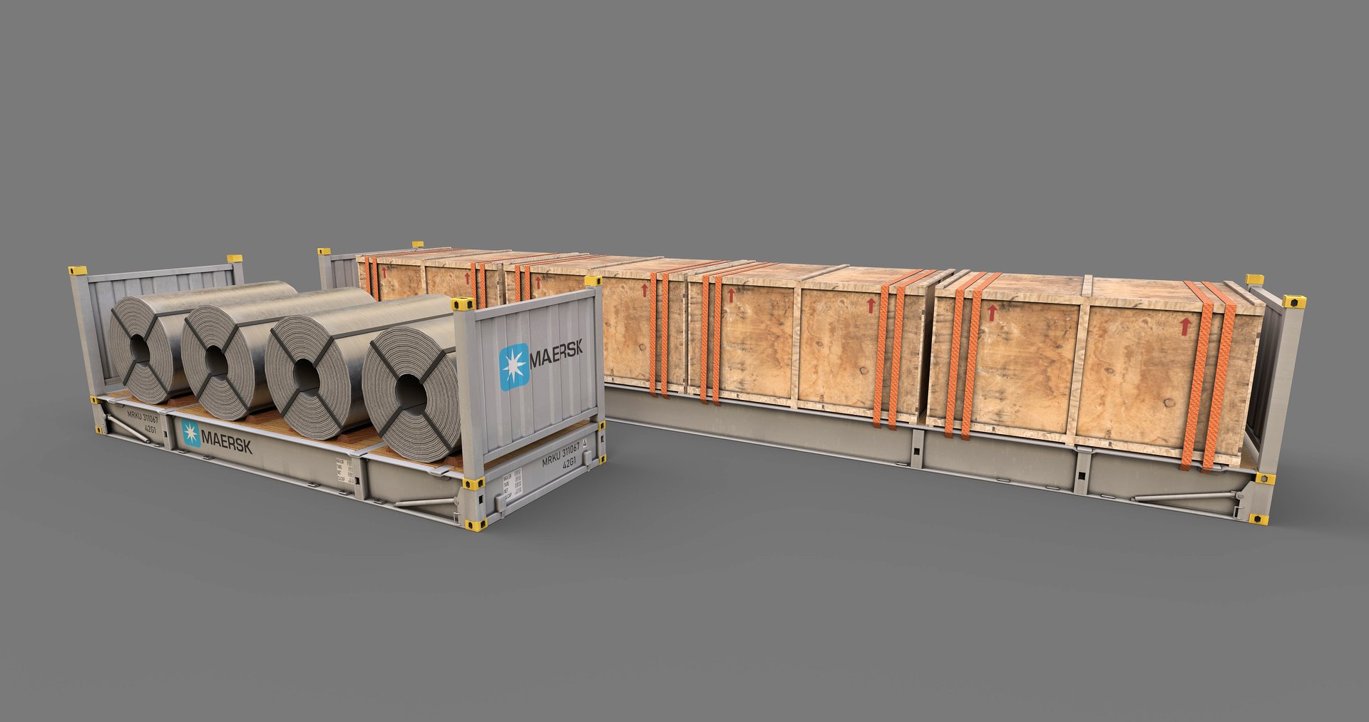 Flat Rack Containers 3D Model - TurboSquid 2187867