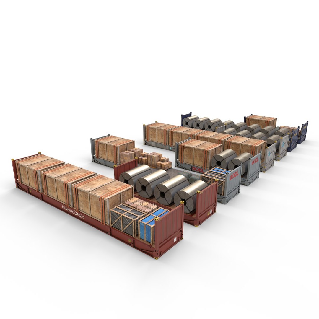 Flat Rack Containers 3D Model - TurboSquid 2187867