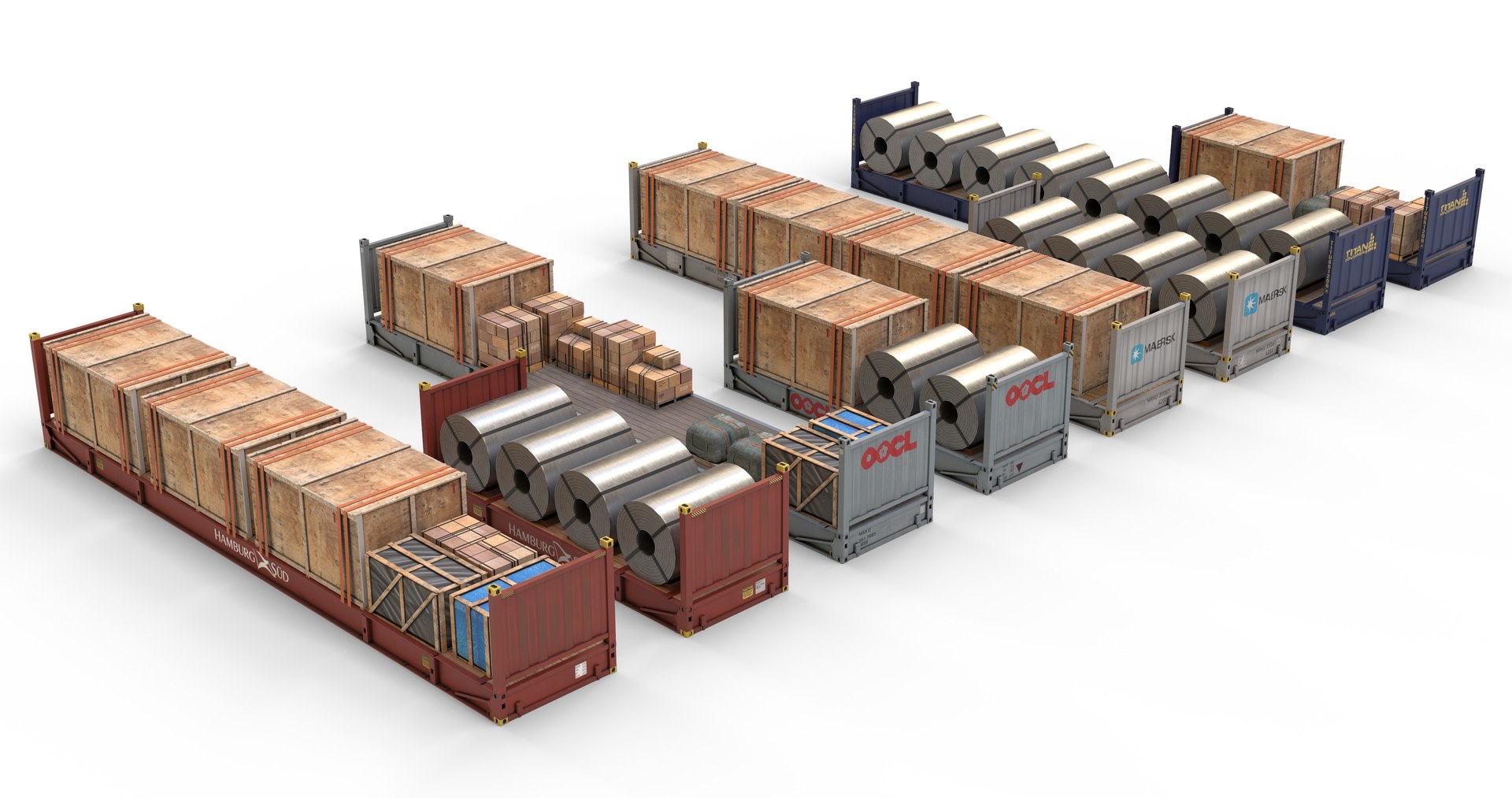 Flat Rack Containers 3D Model - TurboSquid 2187867
