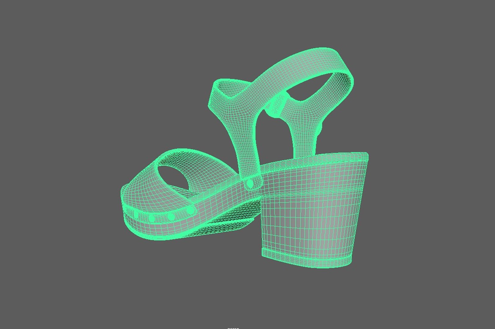 3D Anddreas Platform Block-heel Sandals Model - TurboSquid 1511790