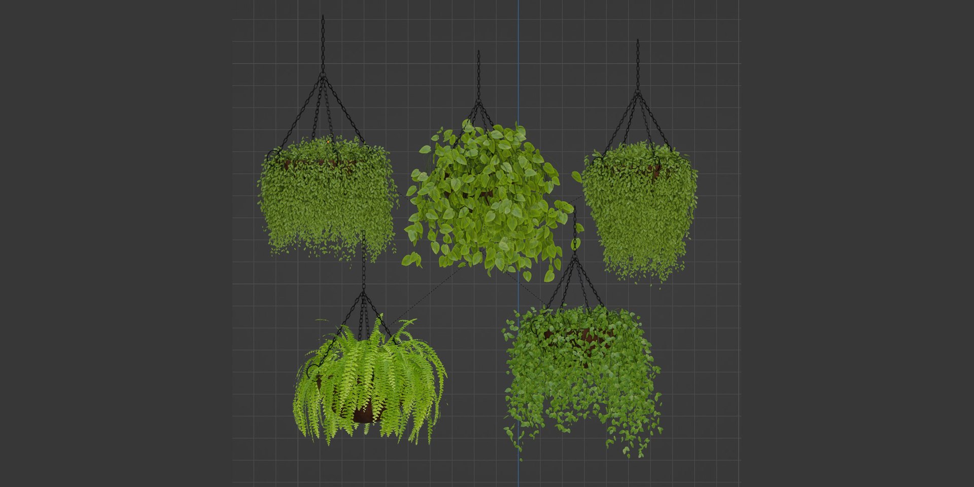 Hanging Plants Collection Vol 142-Blender 3D Model - TurboSquid 2148761