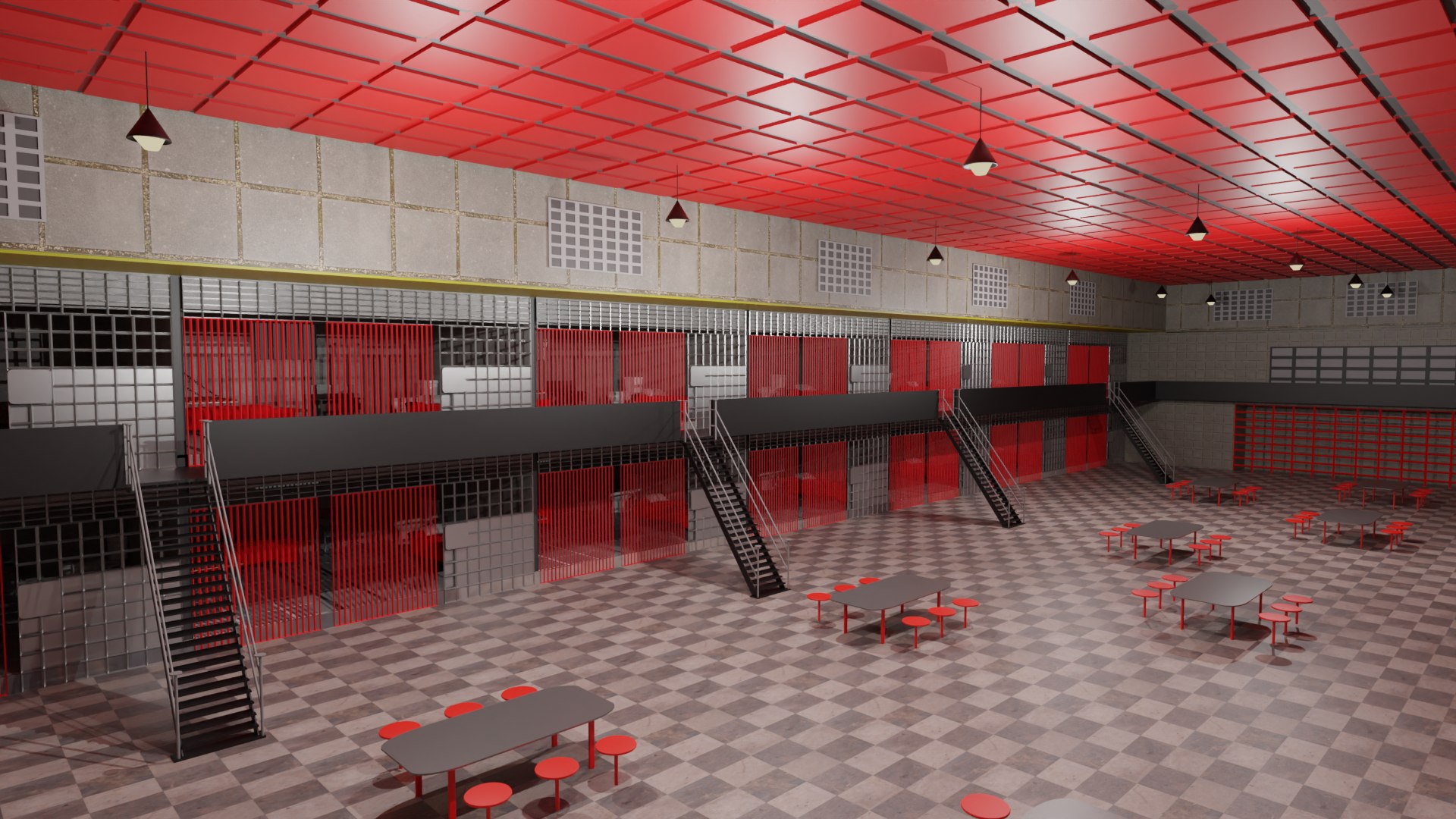 3D Prison Interior Model - TurboSquid 2157294