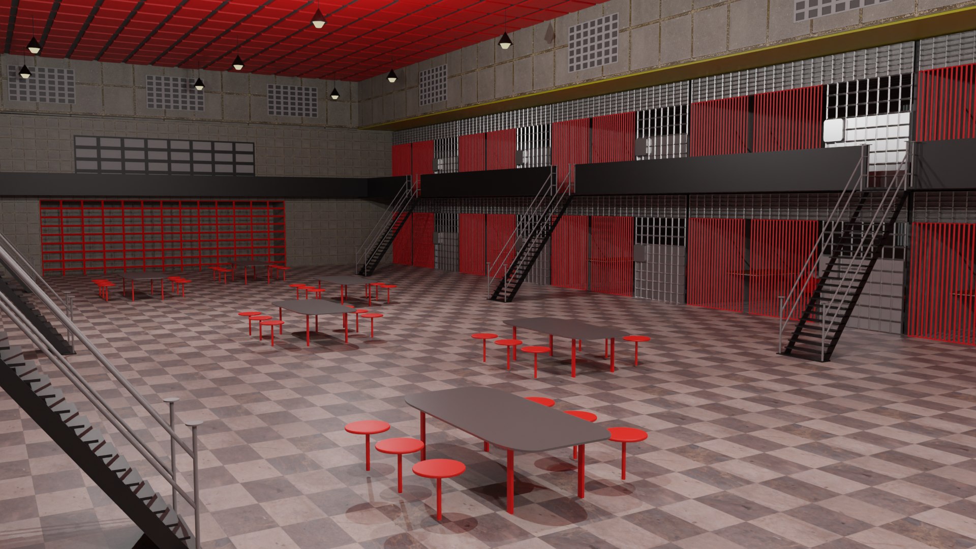 3D Prison Interior Model - TurboSquid 2157294