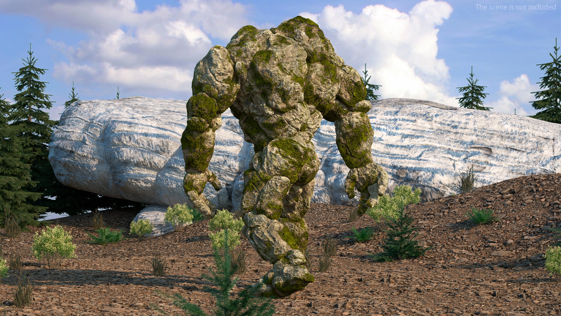 Stone Golem Character Walking Pose 3D - TurboSquid 2031225
