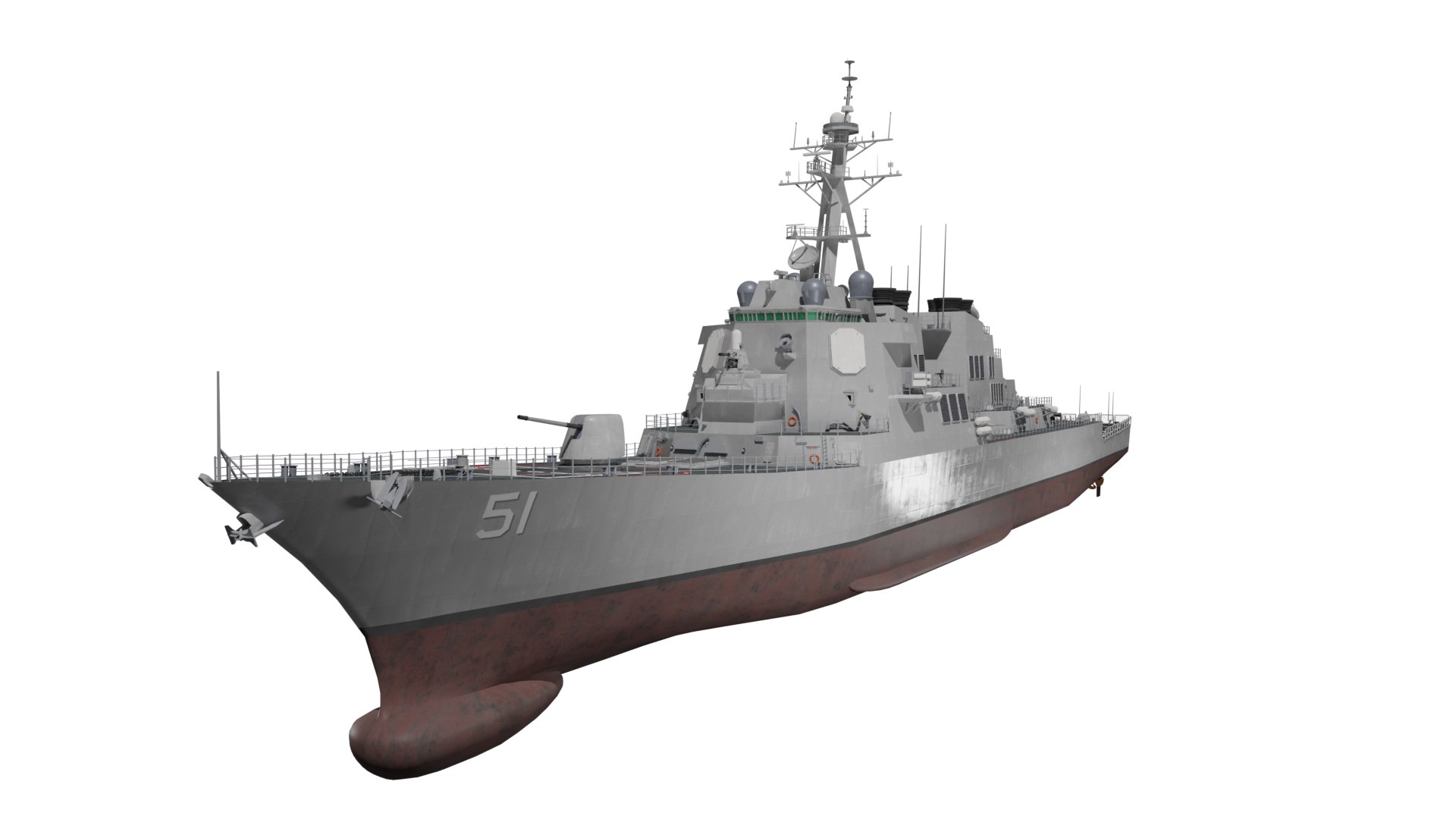 USN Arleigh Burke Class Destroyer Flight I 3D - TurboSquid 2189976