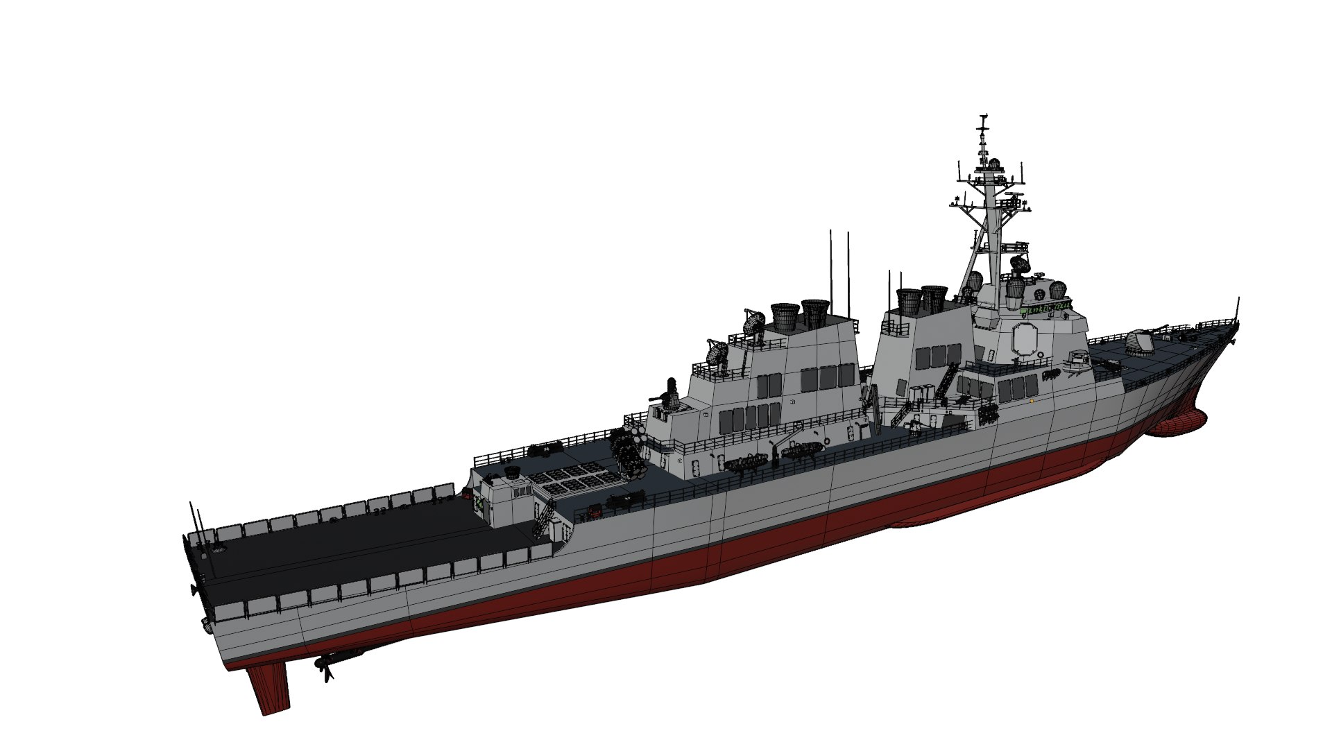 USN Arleigh Burke Class Destroyer Flight I 3D - TurboSquid 2189976