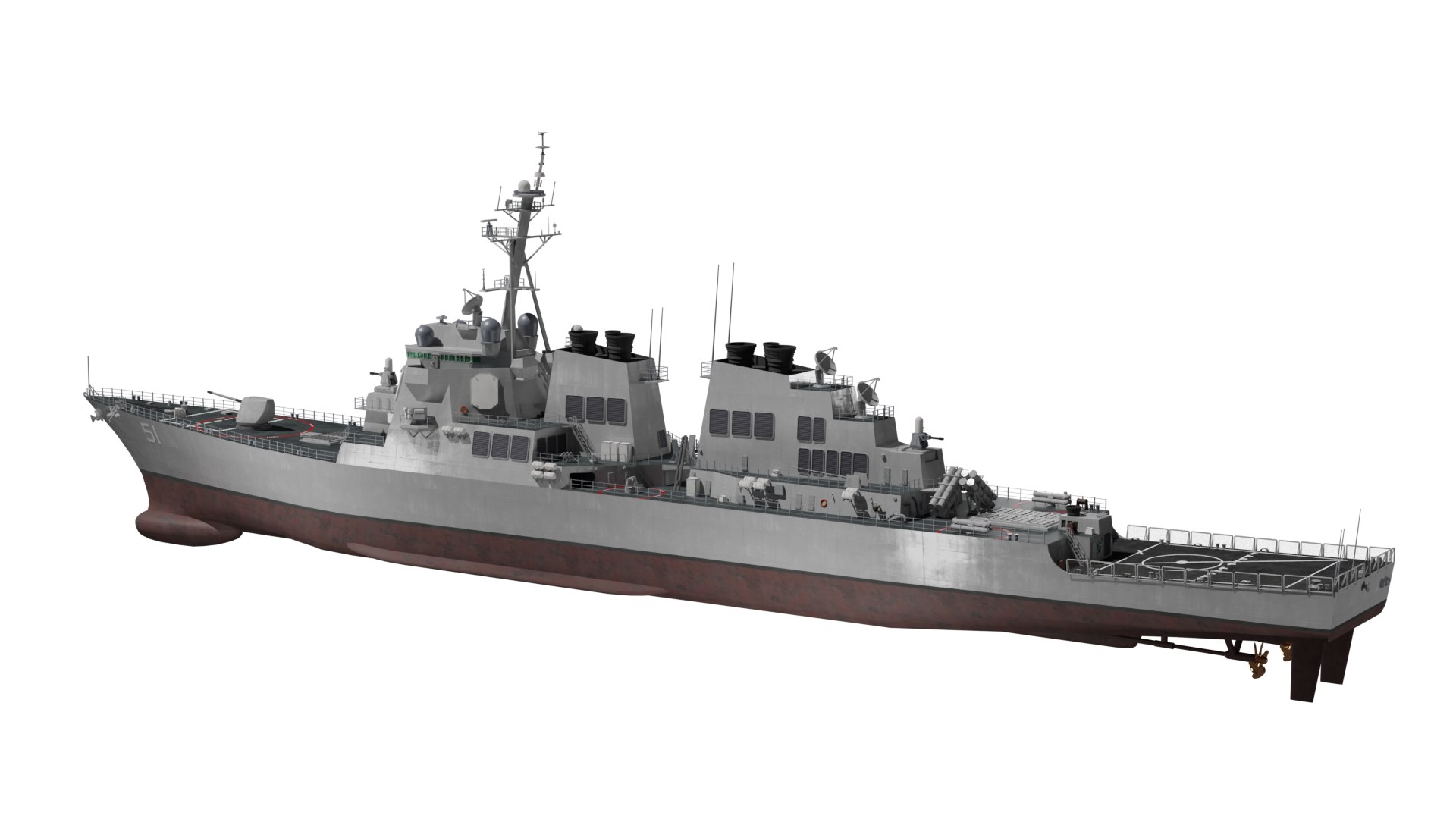 USN Arleigh Burke Class Destroyer Flight I 3D - TurboSquid 2189976