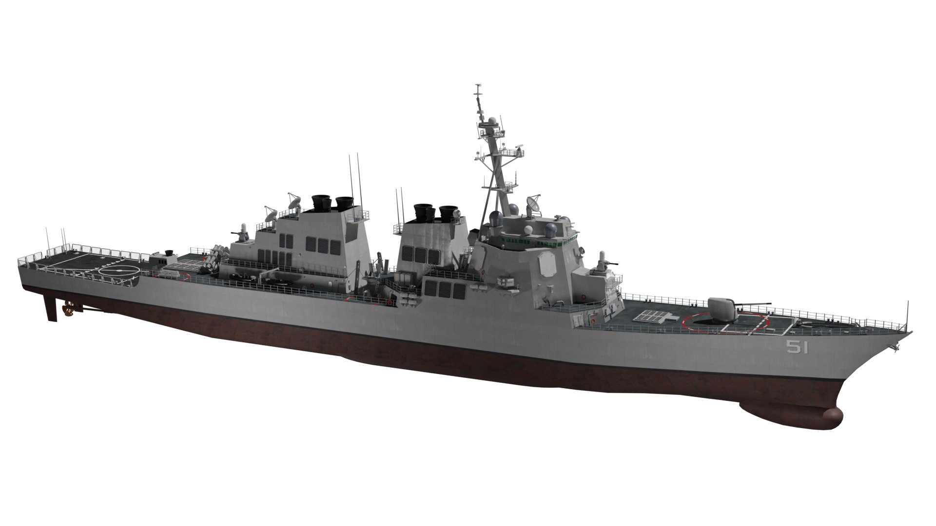 USN Arleigh Burke Class Destroyer Flight I 3D - TurboSquid 2189976