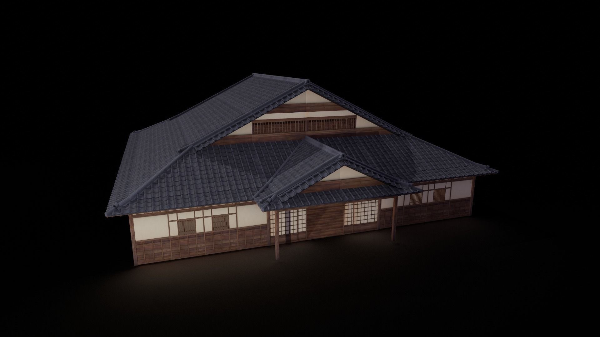 Japanese Traditional House Model With Interior Model - TurboSquid 1972430
