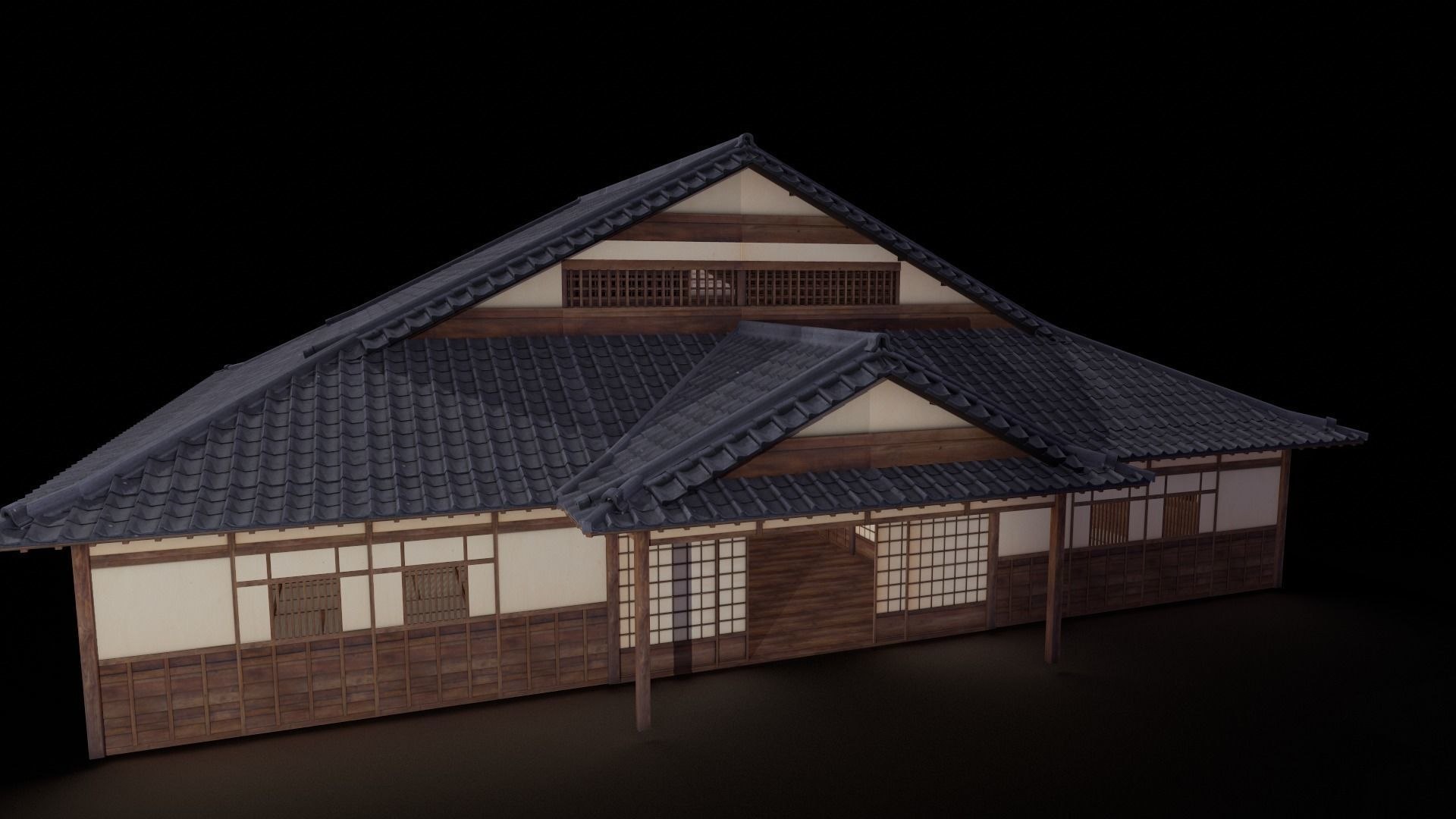 Japanese Traditional House Model With Interior Model - TurboSquid 1972430