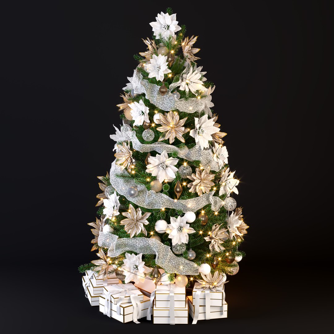 3D Christmas Tree Flowers - TurboSquid 1663178