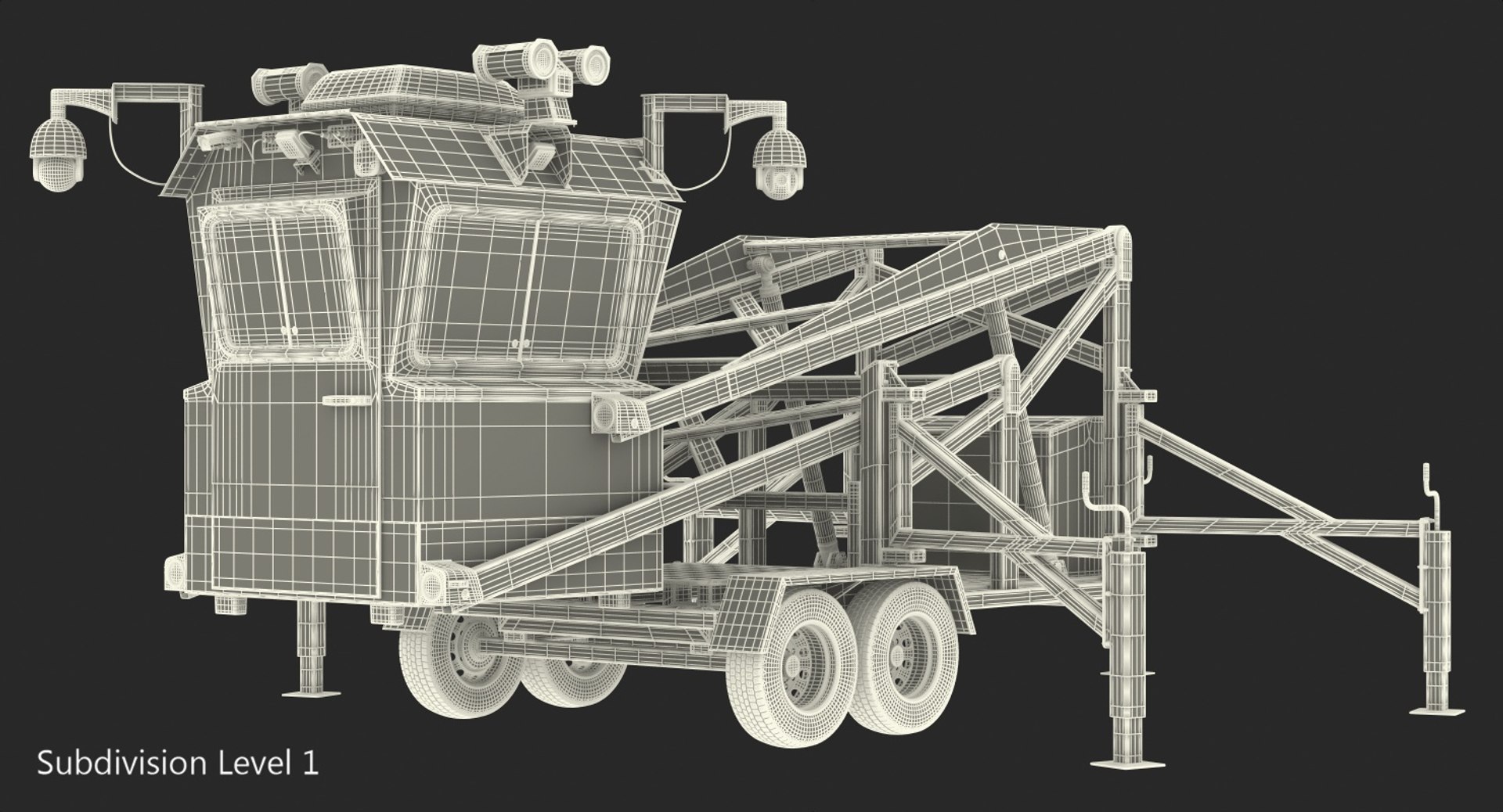 3D mobile skywatch tower folded - TurboSquid 1422322