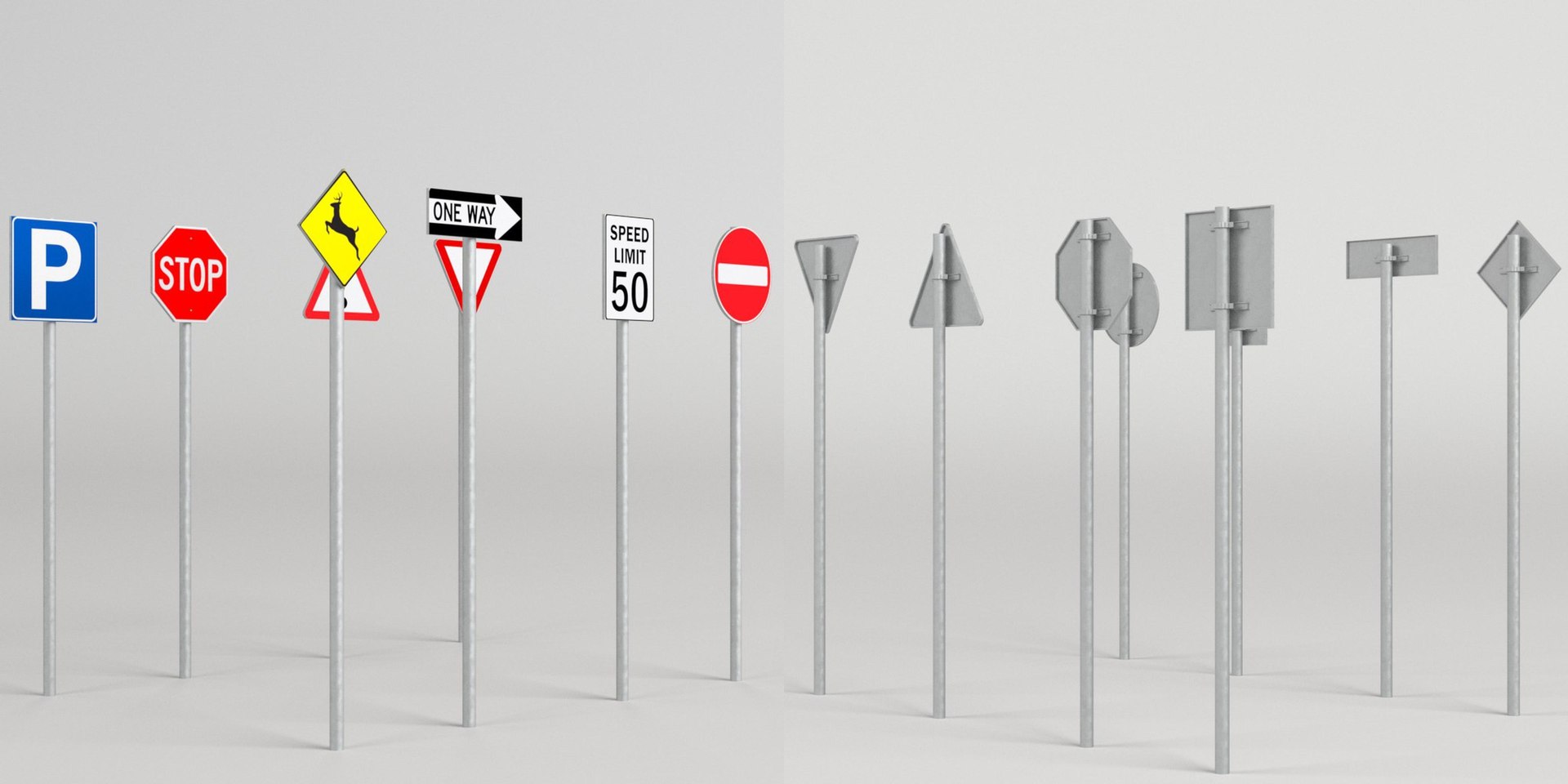 3d Traffic Signs Pack