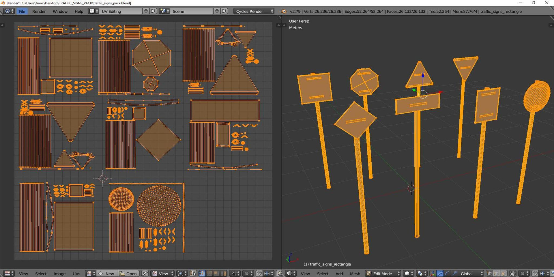 3d traffic signs pack