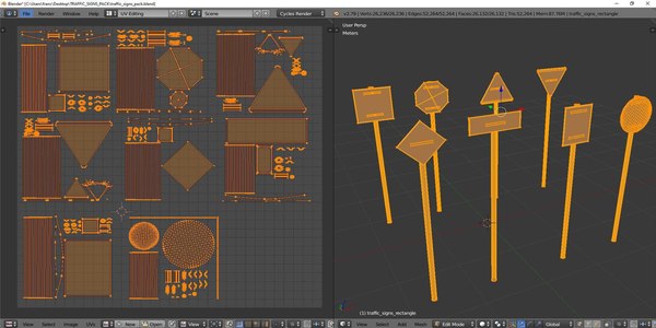 3d traffic signs pack