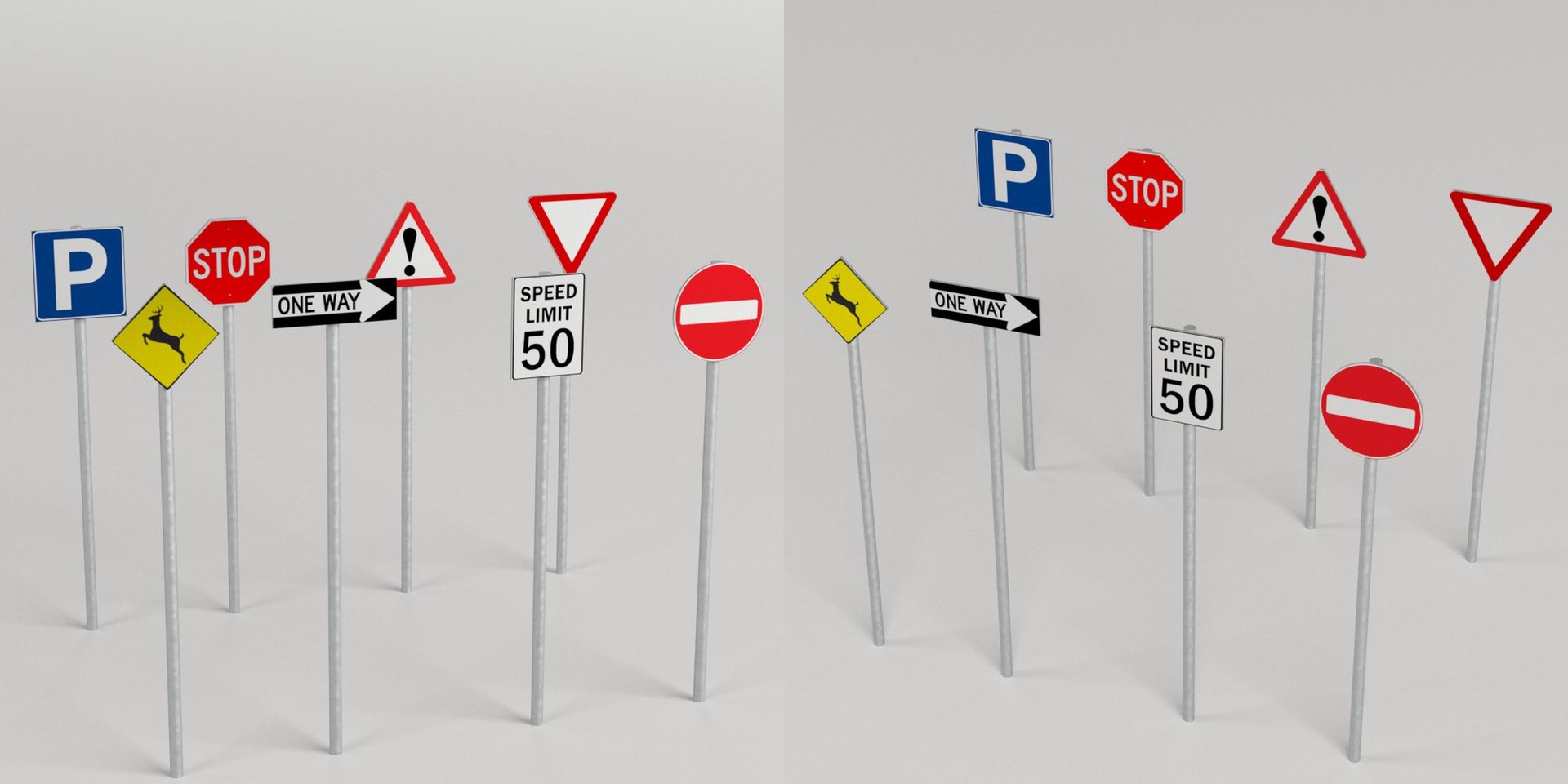 3d Traffic Signs Pack