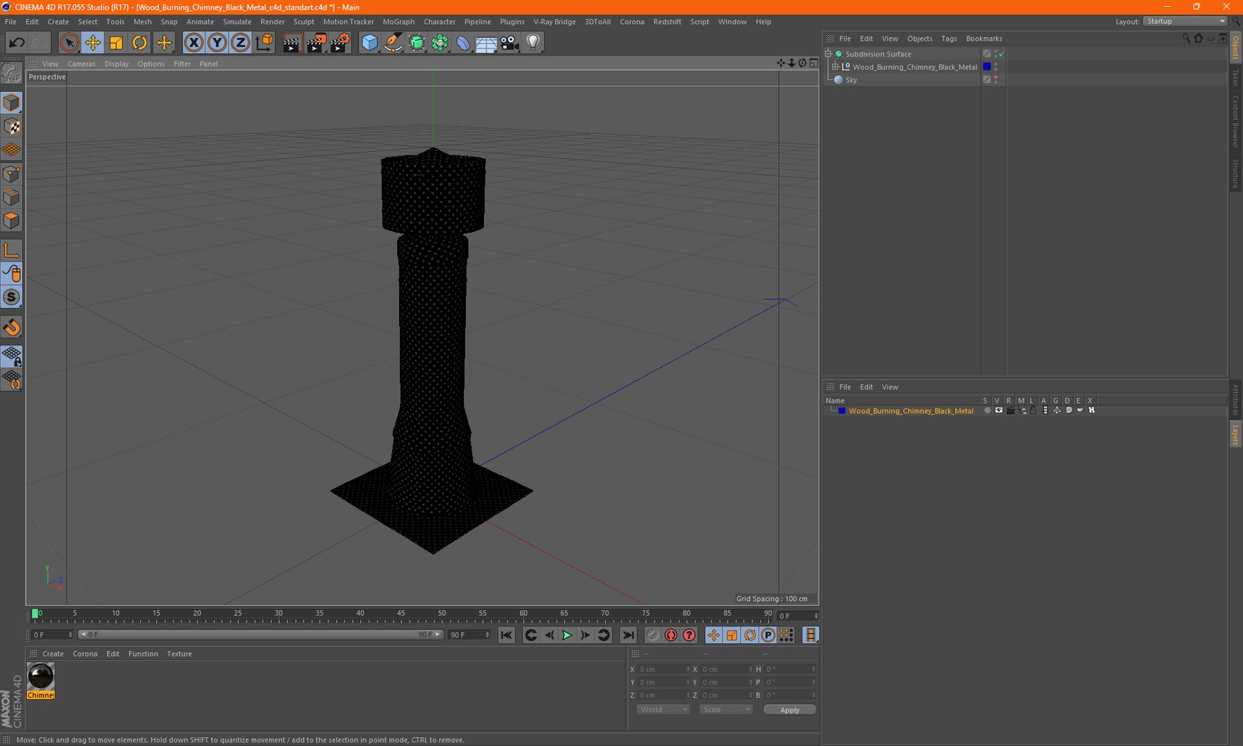 3D Wood Burning Chimney Black Metal Model - TurboSquid 2046446