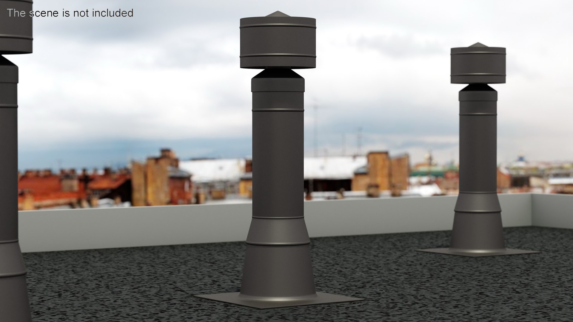 3D Wood Burning Chimney Black Metal Model - TurboSquid 2046446