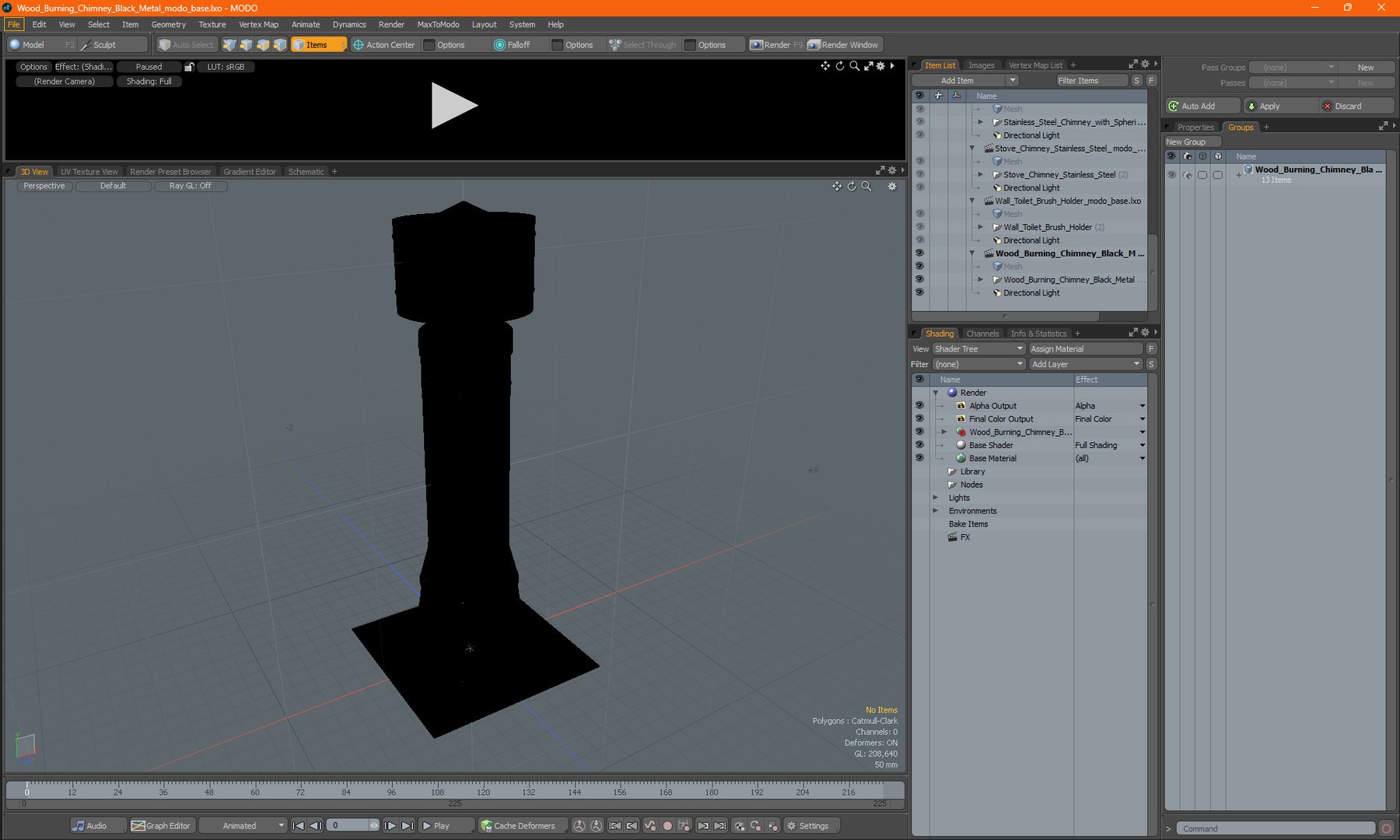 3D Wood Burning Chimney Black Metal Model - TurboSquid 2046446