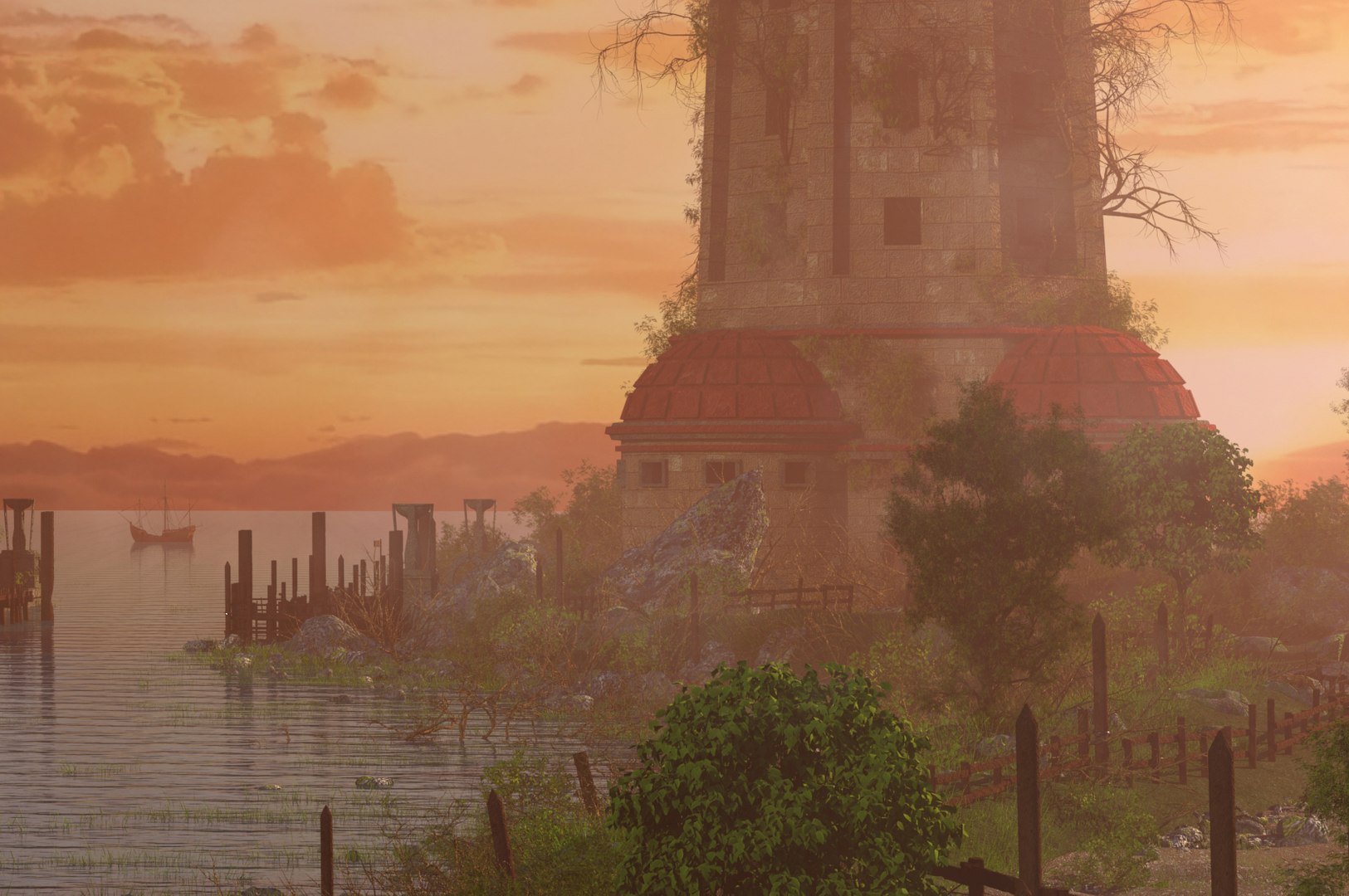 Fantasy Towers LightHouse Gate 3D - TurboSquid 1955523