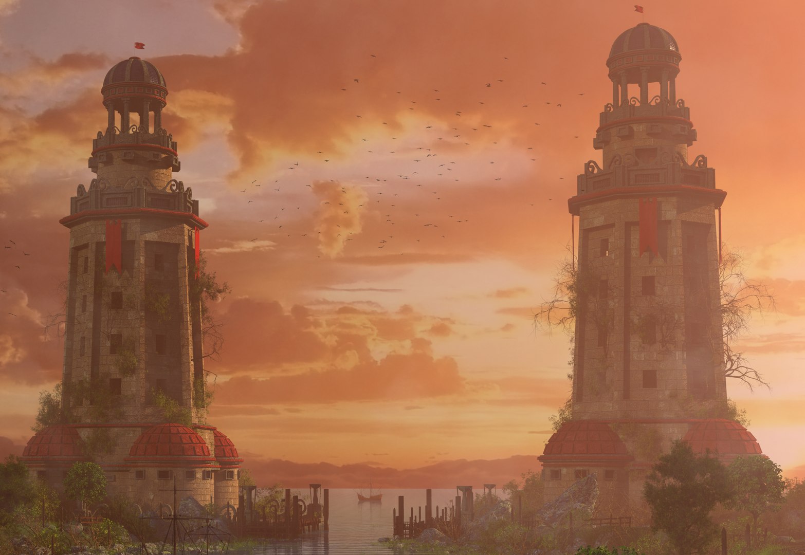 Fantasy Towers LightHouse Gate 3D - TurboSquid 1955523