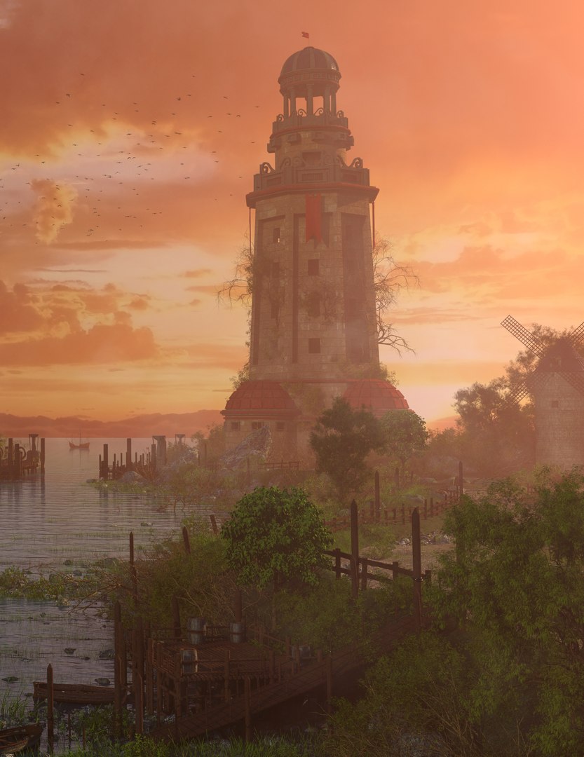 Fantasy Towers LightHouse Gate 3D - TurboSquid 1955523