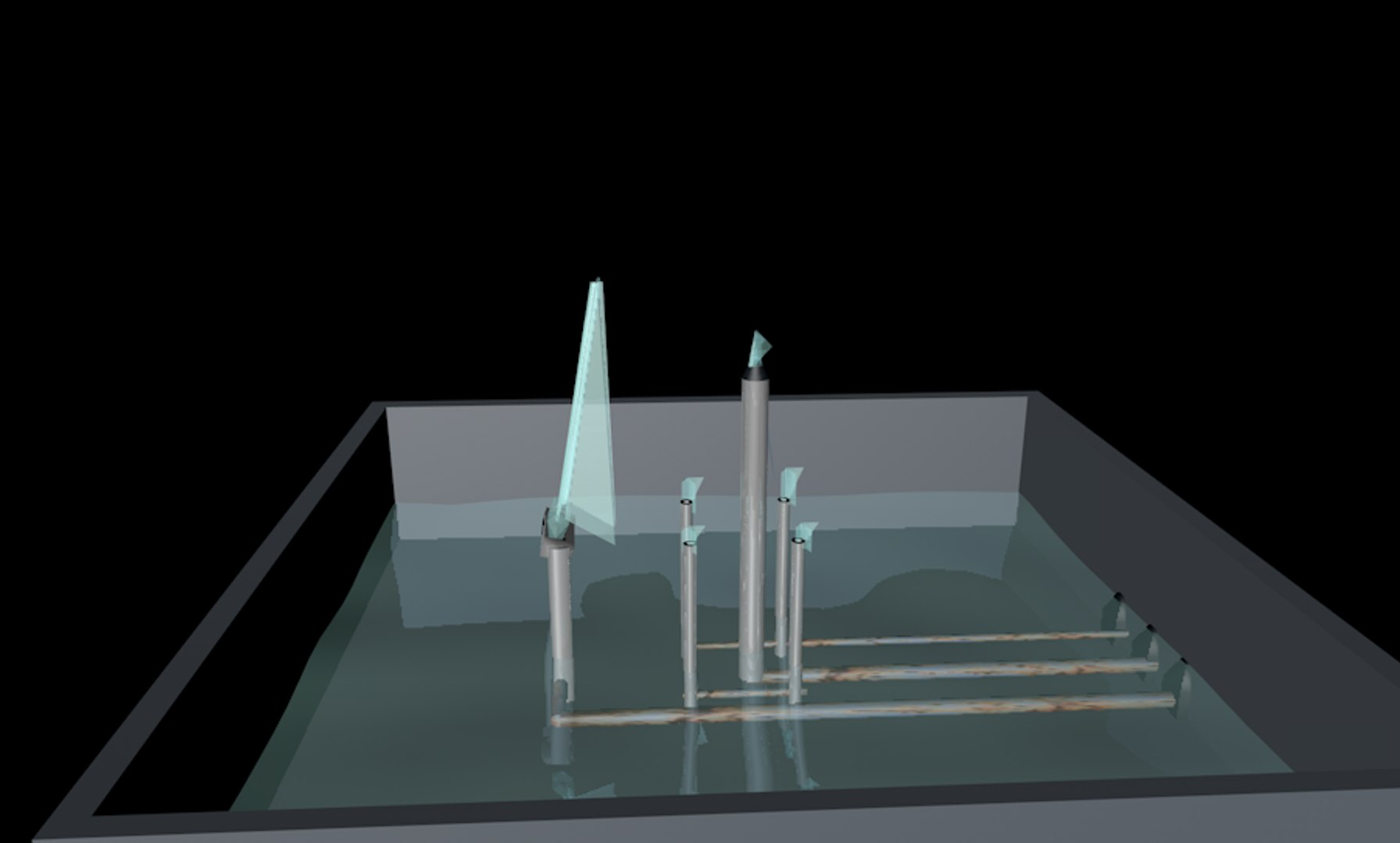 free fountain animation 3d model