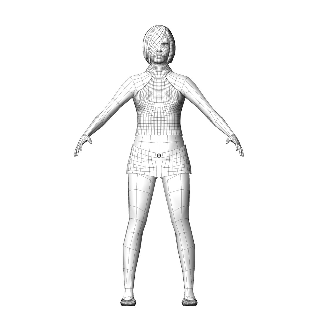 3D Caucasian Low-poly Girl Model - TurboSquid 1646723