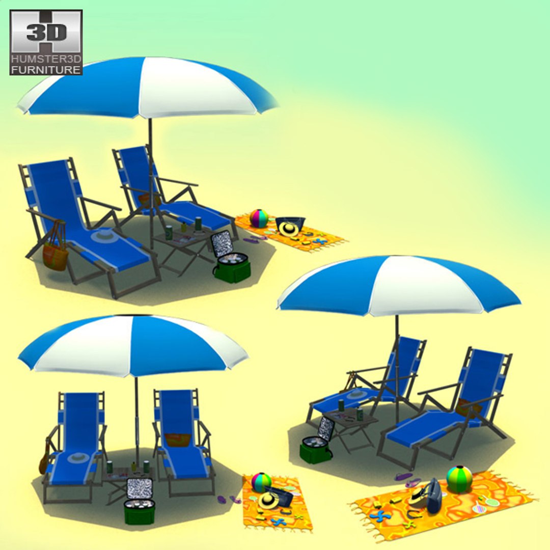 beach set 3d 3ds