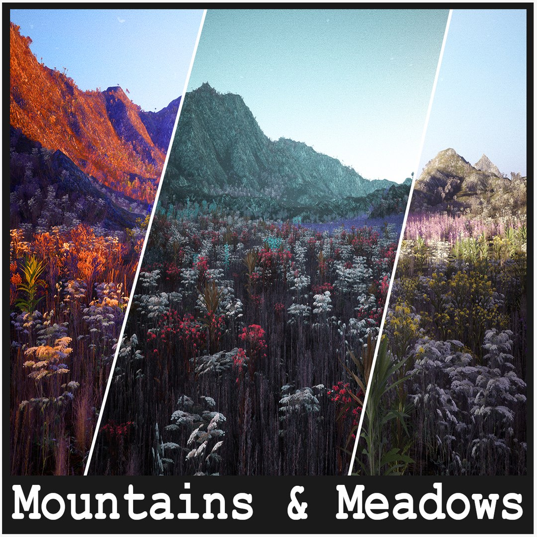 3D Model Mountains Meadows I Outdoor Environment - TurboSquid 1984606