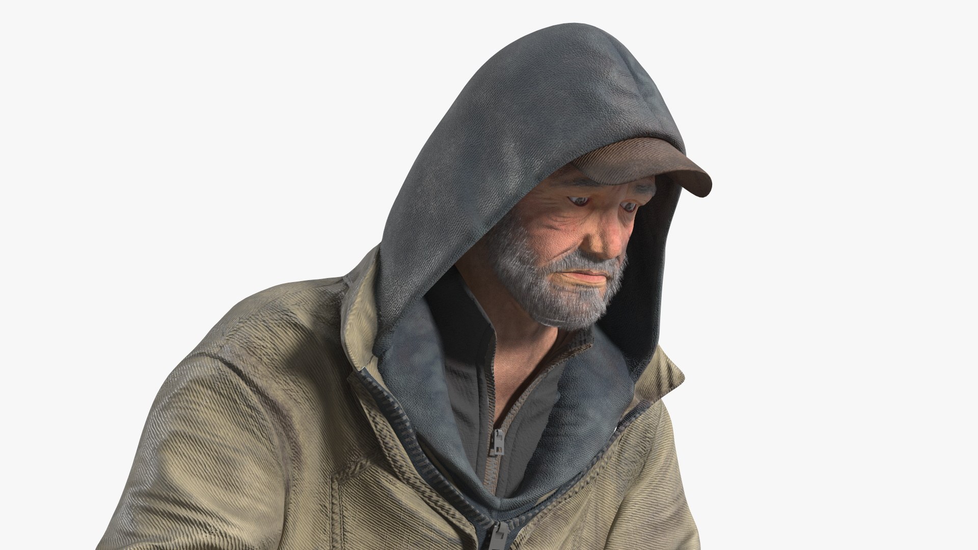Homeless Man With A Sign And A Cup Of Change 3D Model - TurboSquid 2283309