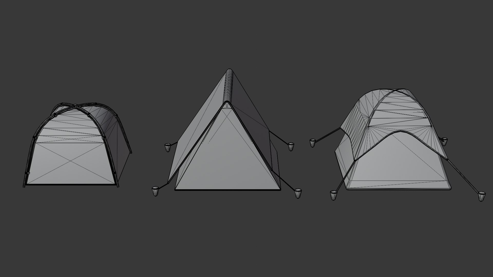 Stylized Low Poly Cartoon Tents 3D Model - TurboSquid 2422351