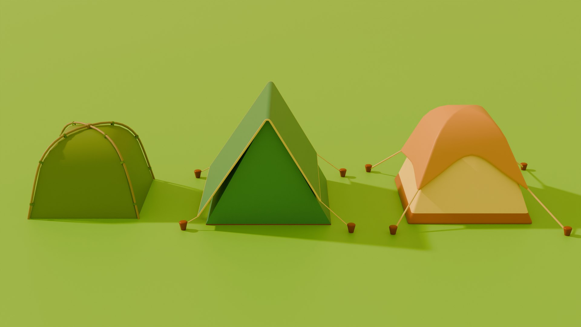 Stylized Low Poly Cartoon Tents 3D Model - TurboSquid 2422351