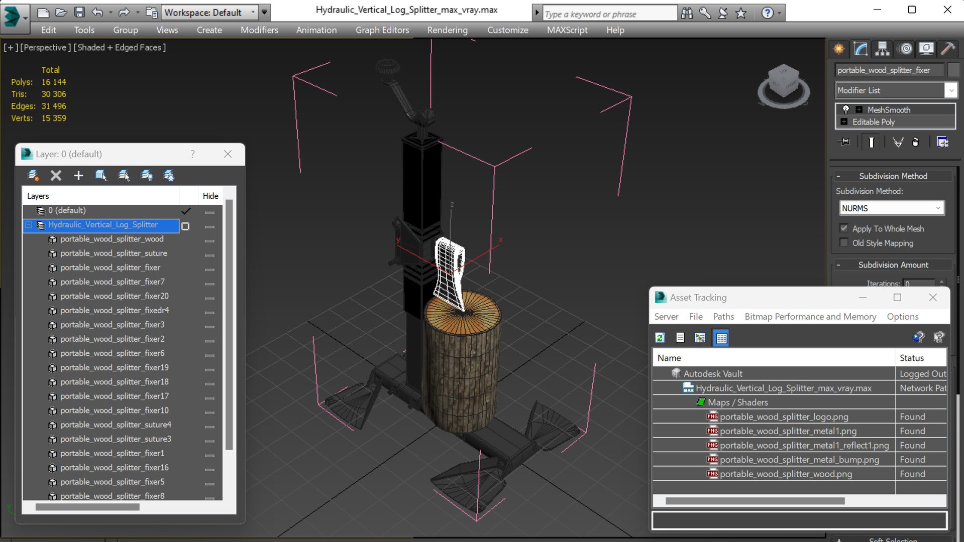 Hydraulic Vertical Log Splitter 3D Model - TurboSquid 2208733