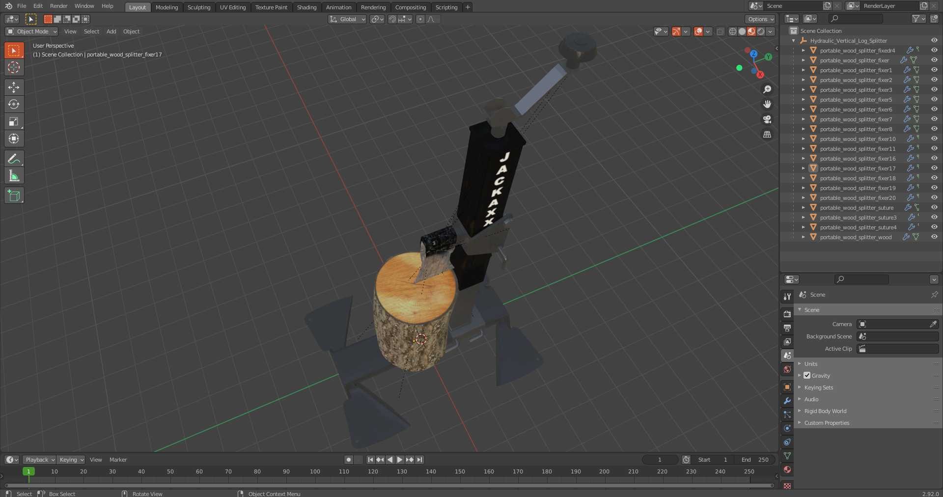 Hydraulic Vertical Log Splitter 3D Model - TurboSquid 2208733